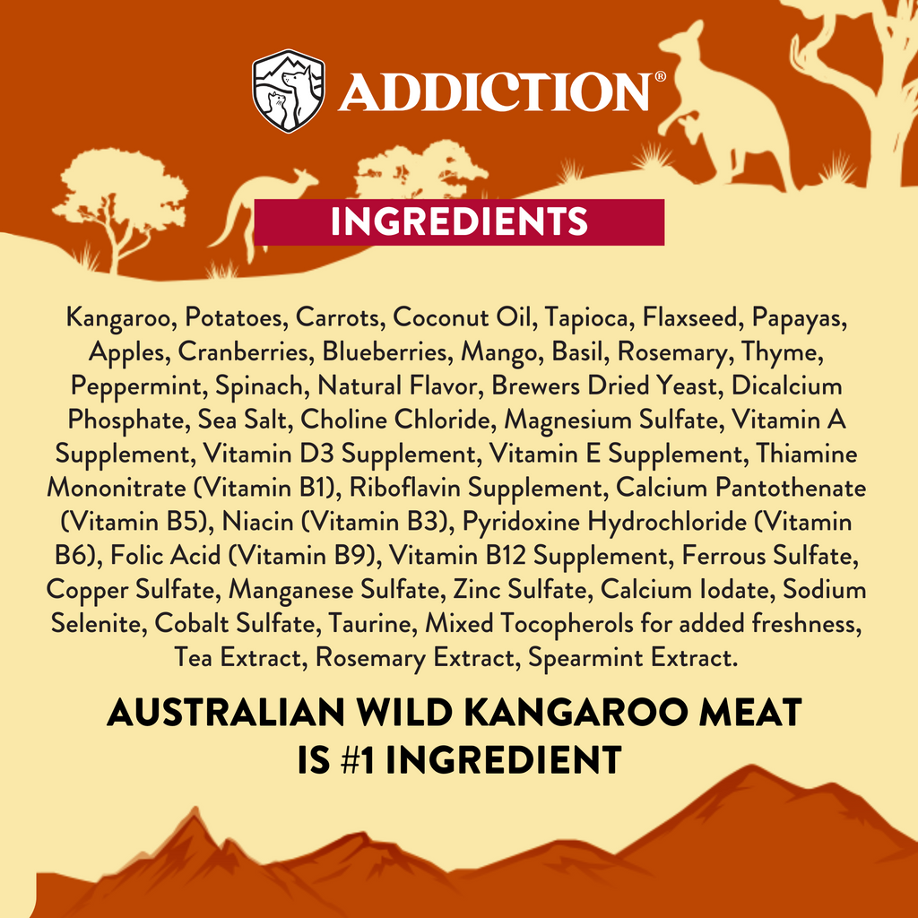 Addiction Kangaroo Dog Food & Treats Bundle – Addiction Pet Foods USA